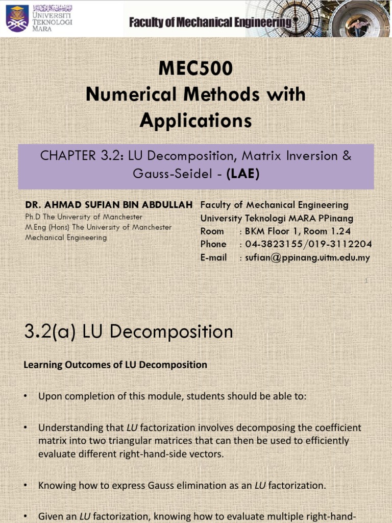 Numec Chapter 3 - Gauss | PDF | Matrix (Mathematics) | Mathematics Of ...