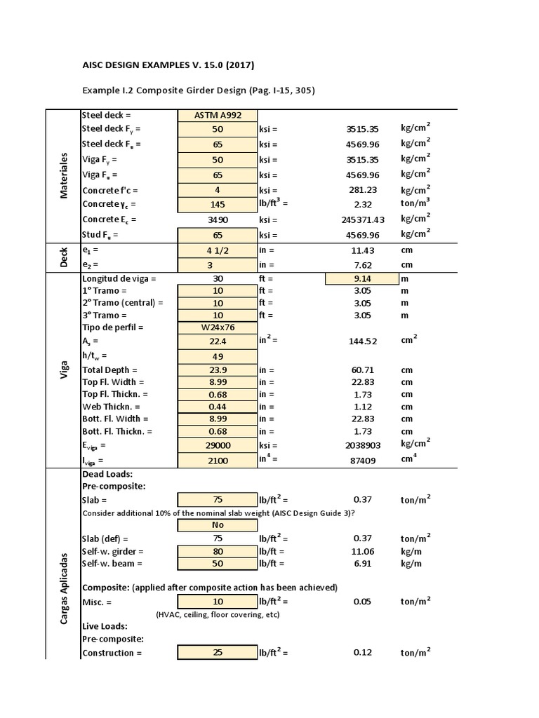 Example 1.1 y 1.2 AISC Design V.15-2 | PDF | Building Materials | Civil ...