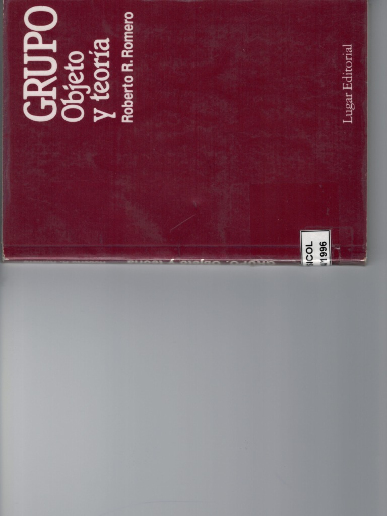 Grupo Objeto y Teoria (Roberto R. Romero) PDF | PDF