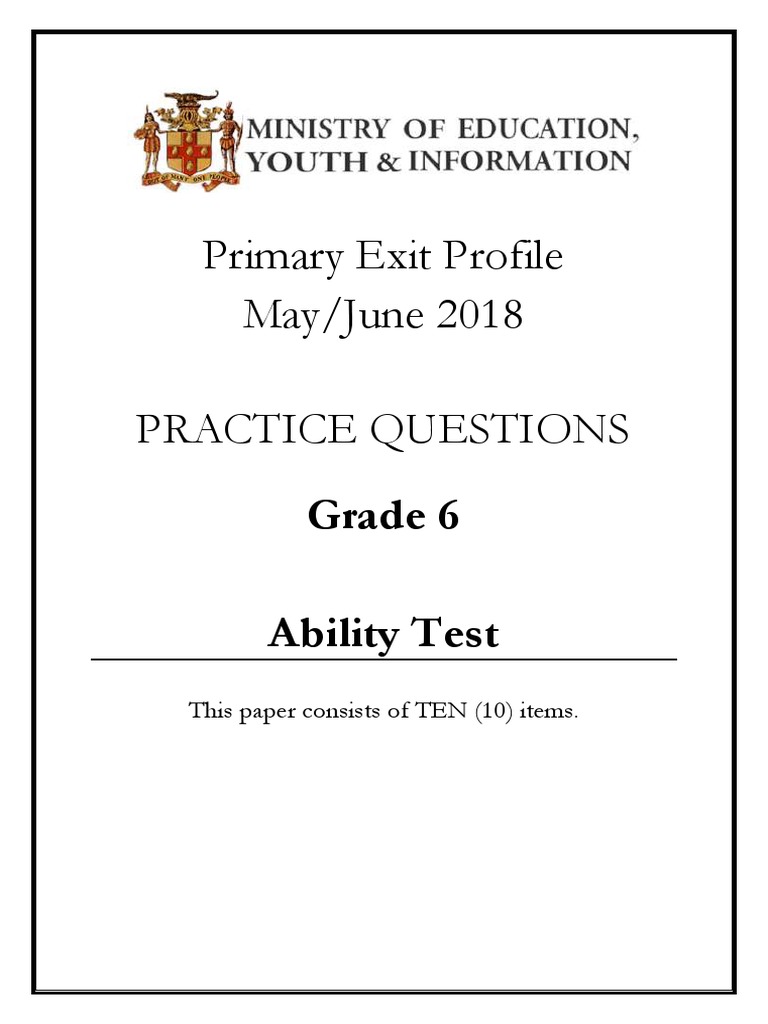 Grade 6 PEP Ability Test Practice | PDF