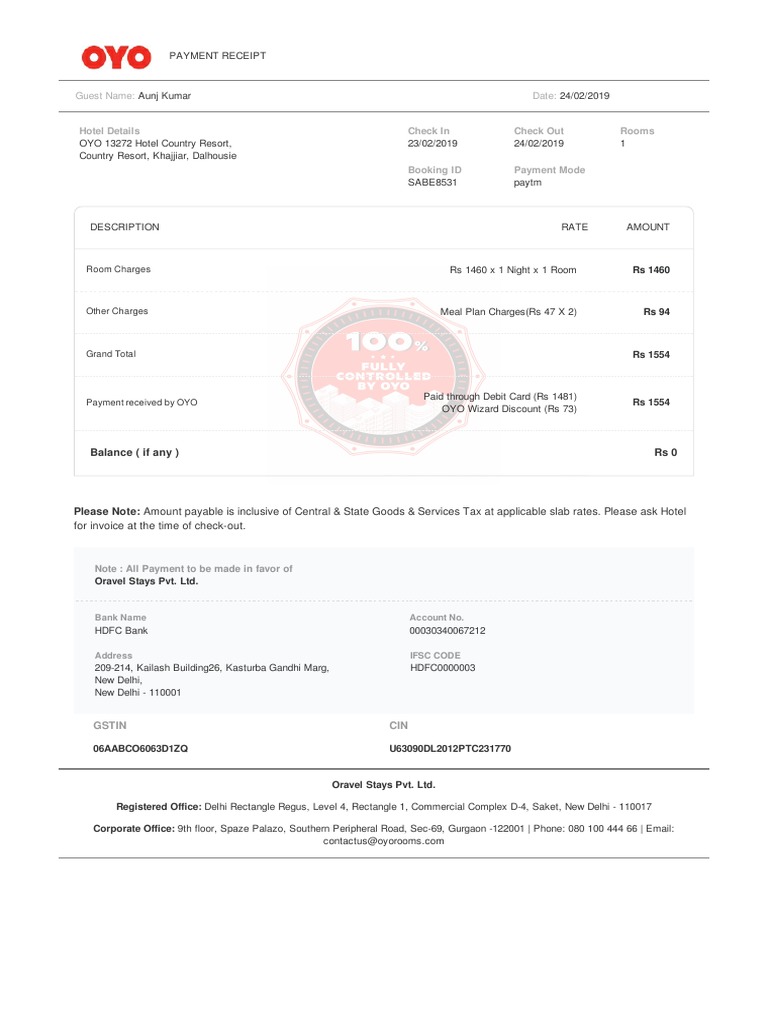 Payment Receipt PDF | PDF | Payments | Receipt