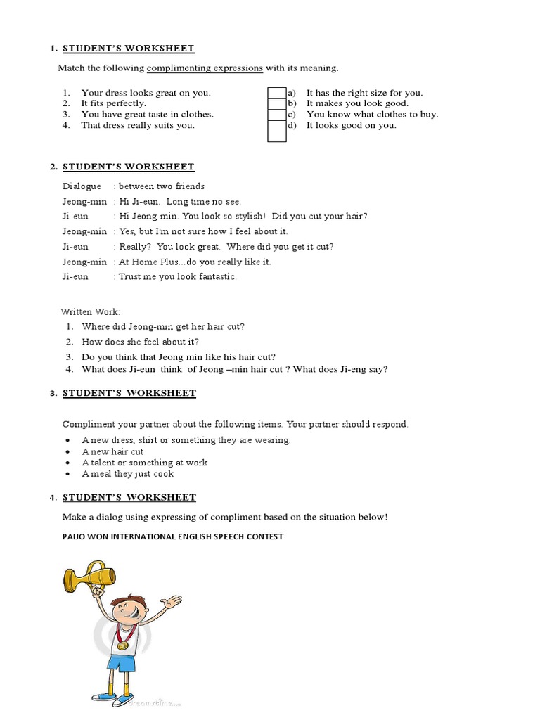 Workheet About Compliment | PDF