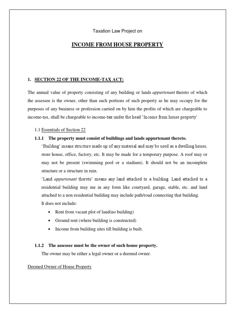 Income From House Property | PDF | Tax Deduction | Loans