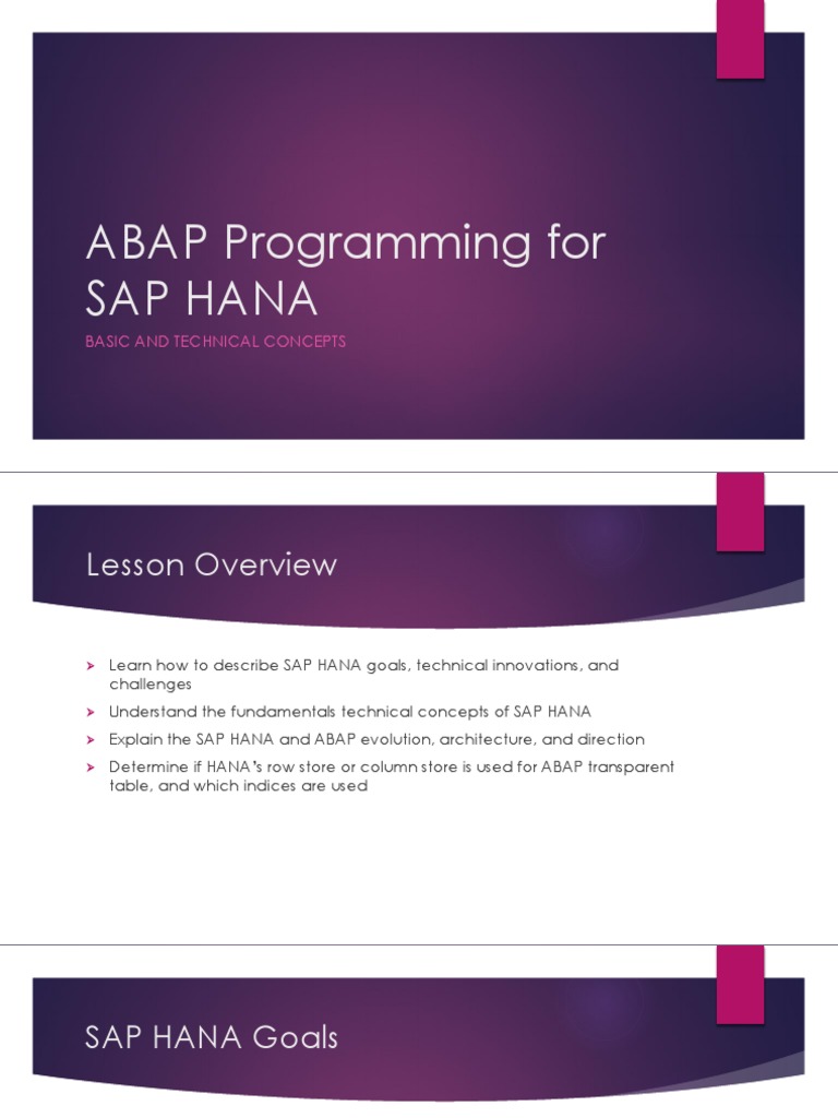 ABAP Training For SAP HANA (Autosaved) | Download Free PDF | Databases | Software Development