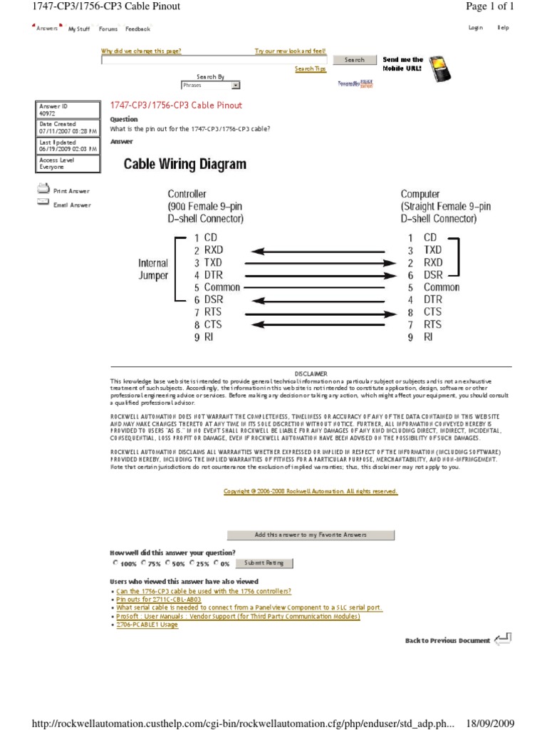 1756-CP3 Cable Pinout PDF | PDF | Automation | World Wide Web