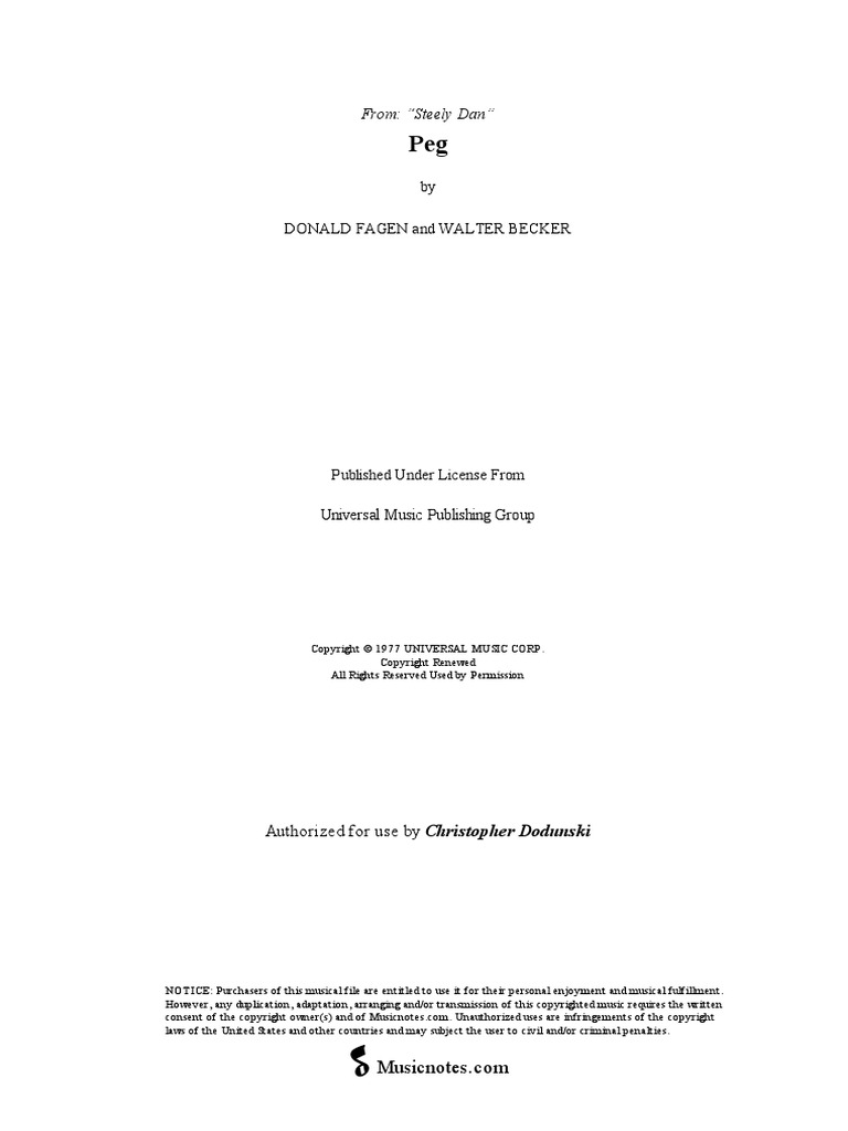 Steely Dan - Peg PDF | PDF