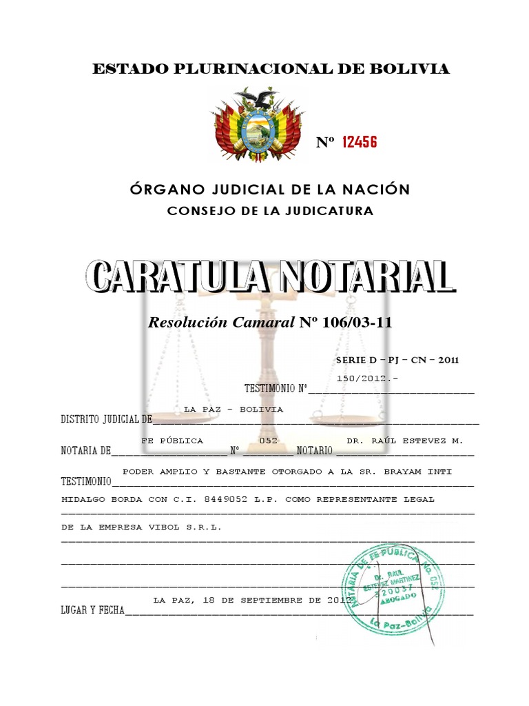Caratula Notarial | PDF