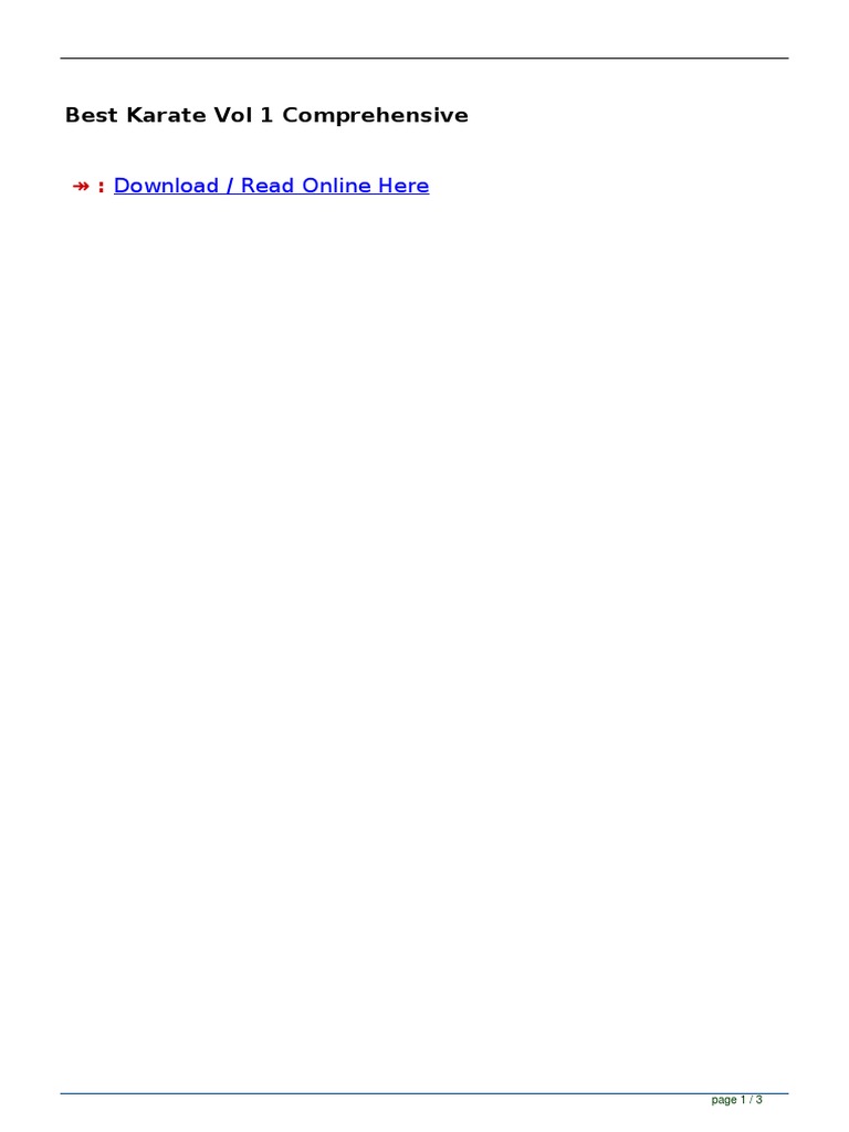 Read Online Here: Best Karate Vol 1 Comprehensive | PDF | Karate
