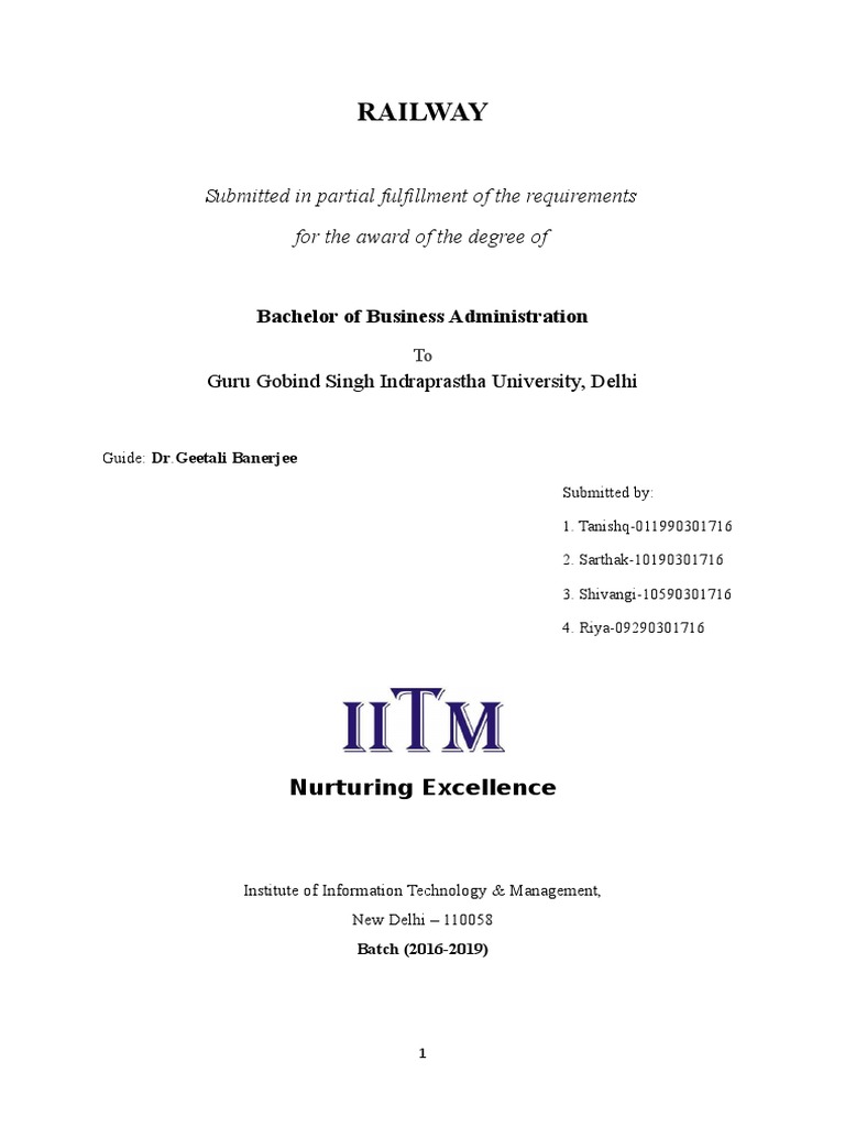 Report Railway | PDF | Systems Design | Computing