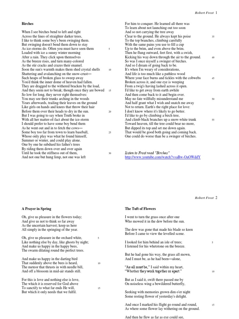 Birches: Robert Frost 1 | PDF | Nature
