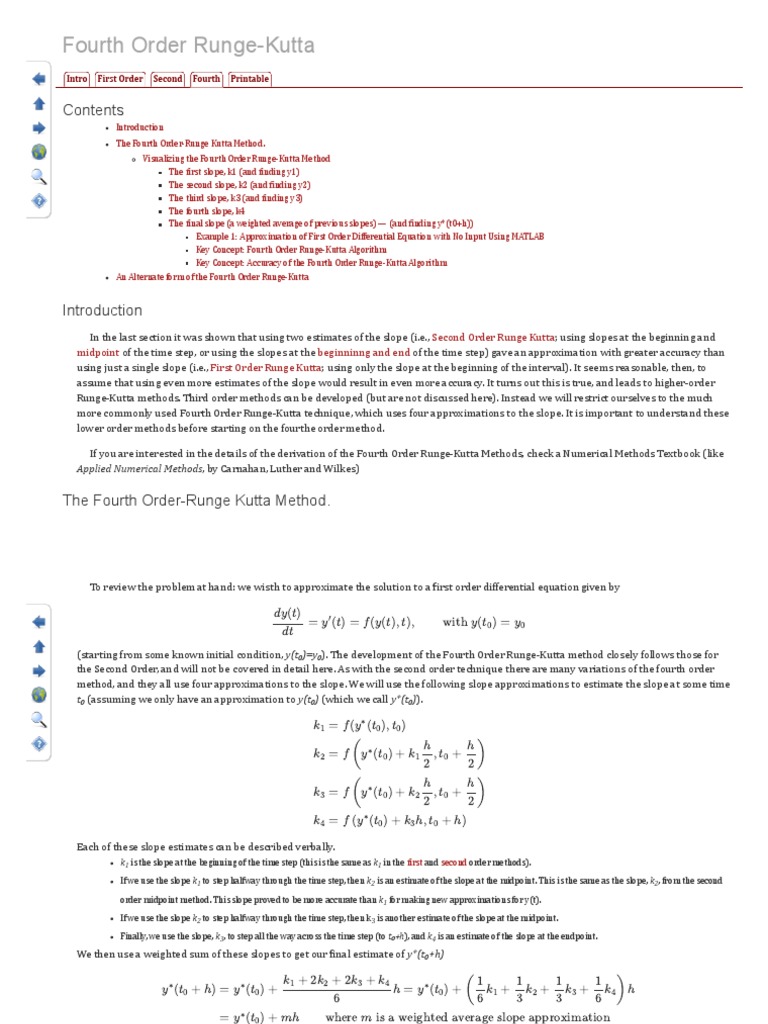Fourth Order Runge-Kutta-Step-By-Step PDF | PDF | Theoretical Computer Science | Equations