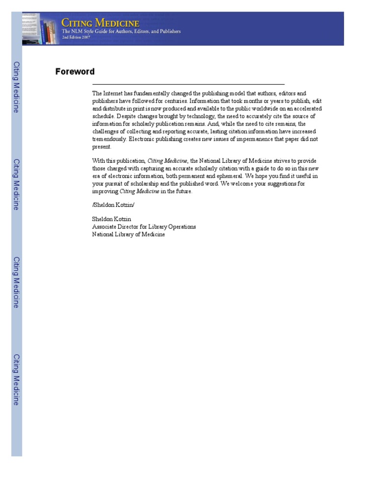 Citing Medicine PDF | PDF | Citation | Publishing