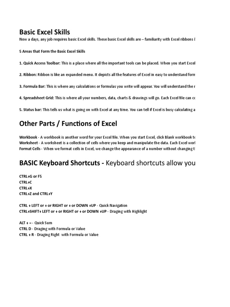 Basic Excel 101 | PDF | Microsoft Excel | Spreadsheet