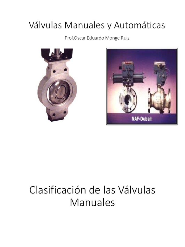Tipos de Válvulas Manuales y Automáticas | PDF
