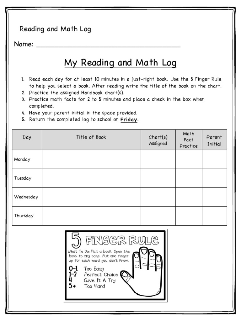 Reading and Math Log For Website | PDF