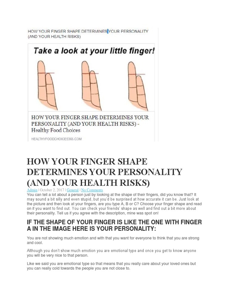 How Your Finger Shape Determines Your Personality | PDF