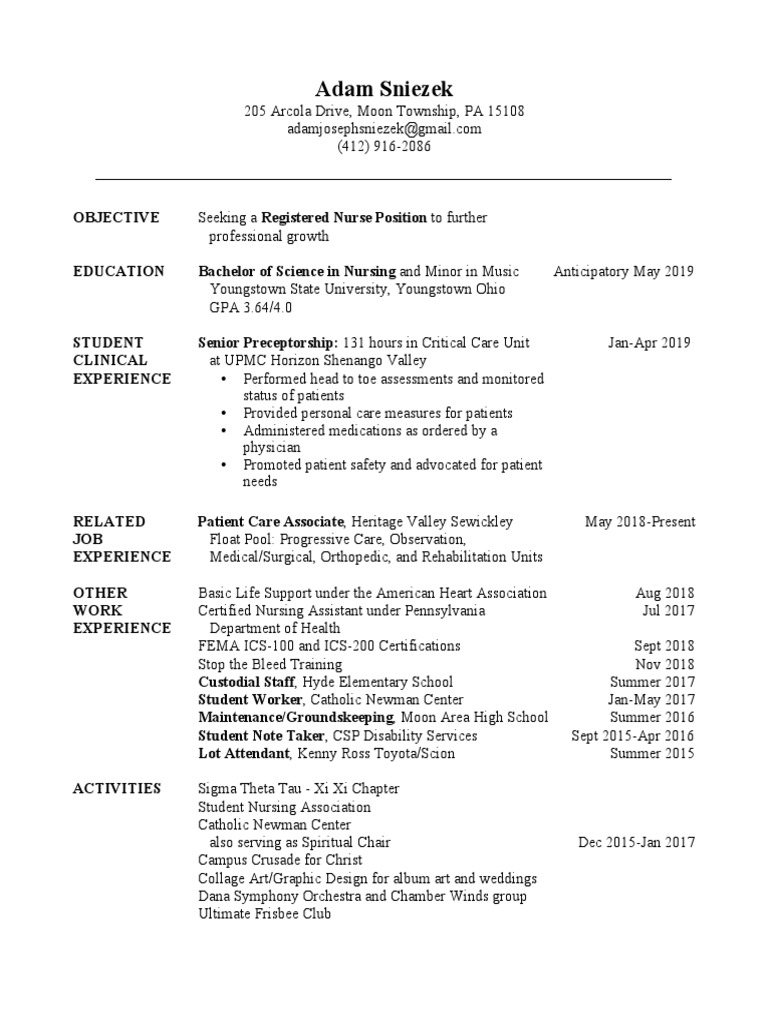 Resume - Adam Sniezek | PDF Resume - Adam Sniezek | PDF