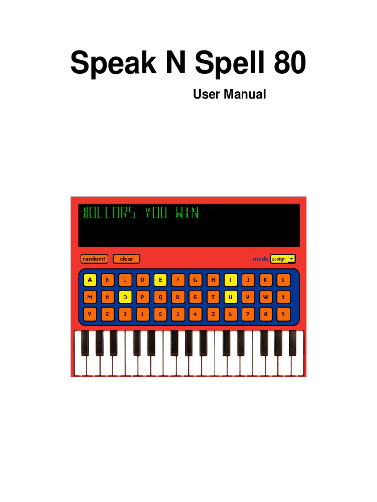 Speak N Spell 80: User Manual | PDF