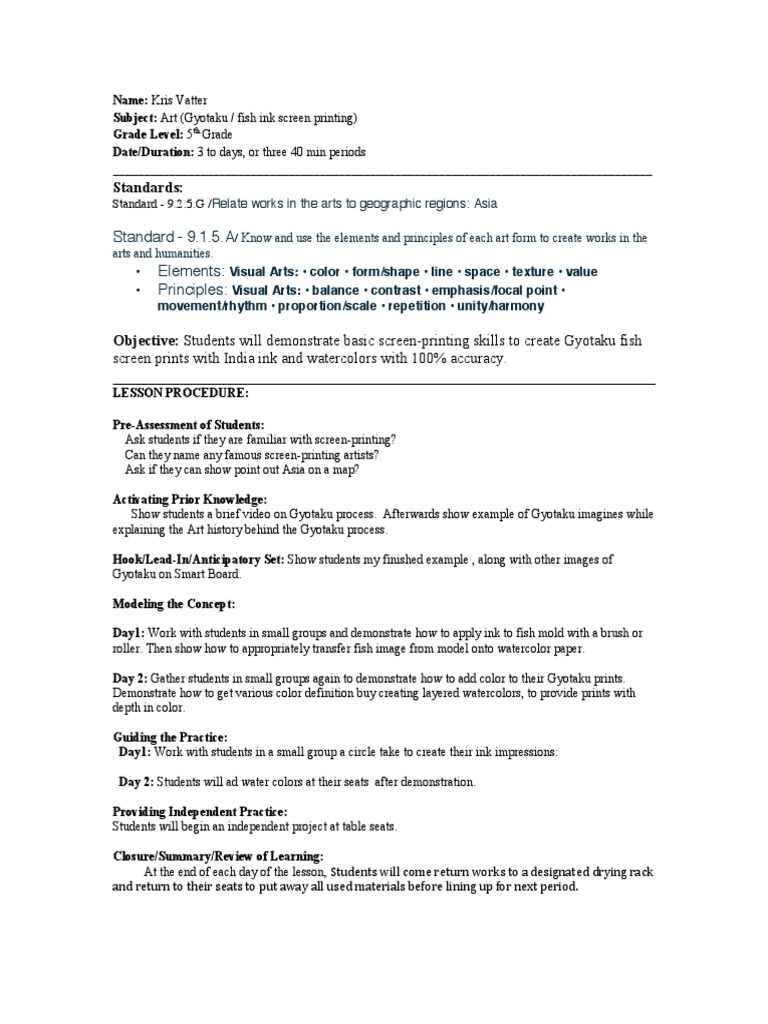 Gyotaku Lesson | PDF | Home & Garden