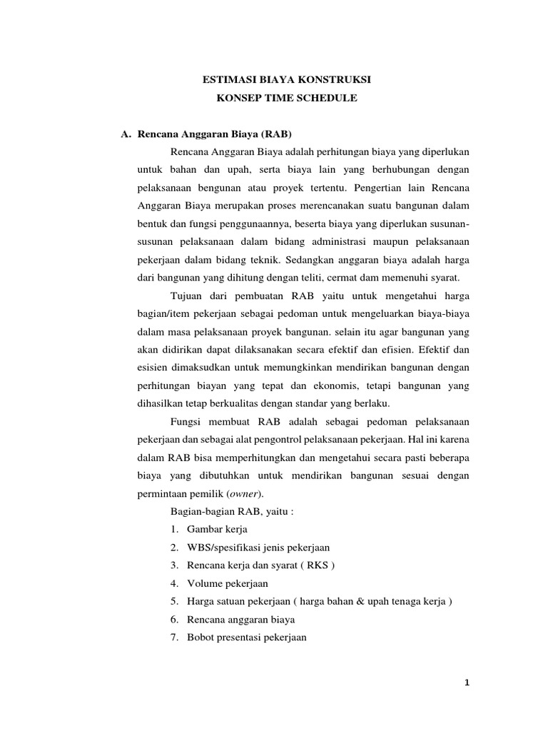 Modul - Estimasi Biaya Konstruksi | PDF