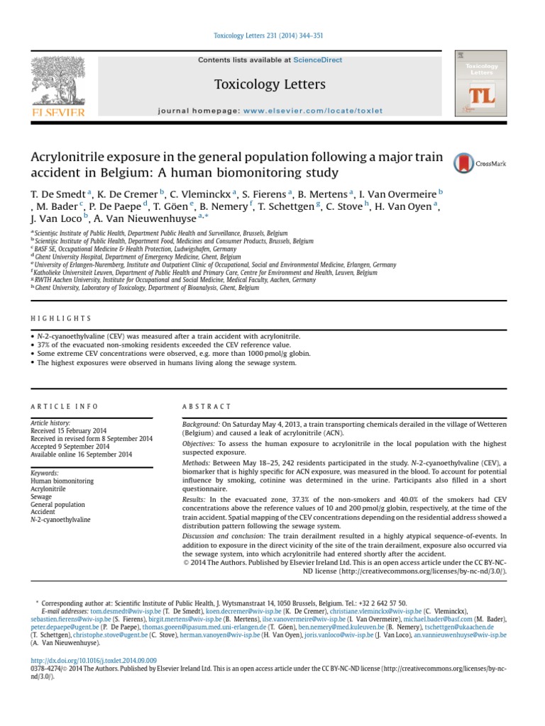 Toxicology Letters: Lists Available at | PDF | Standard Deviation ...