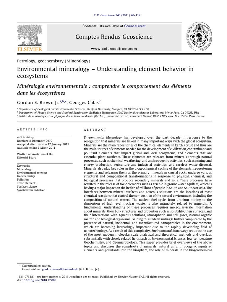 Understanding Element Behavior in Ecosystems | PDF | Natural ...