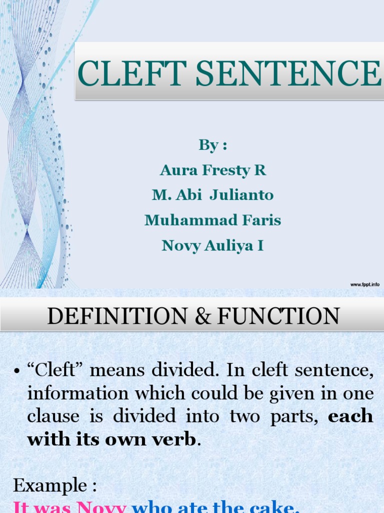 Cleft Sentence Grammar | PDF | Sentence (Linguistics) | Preposition And ...