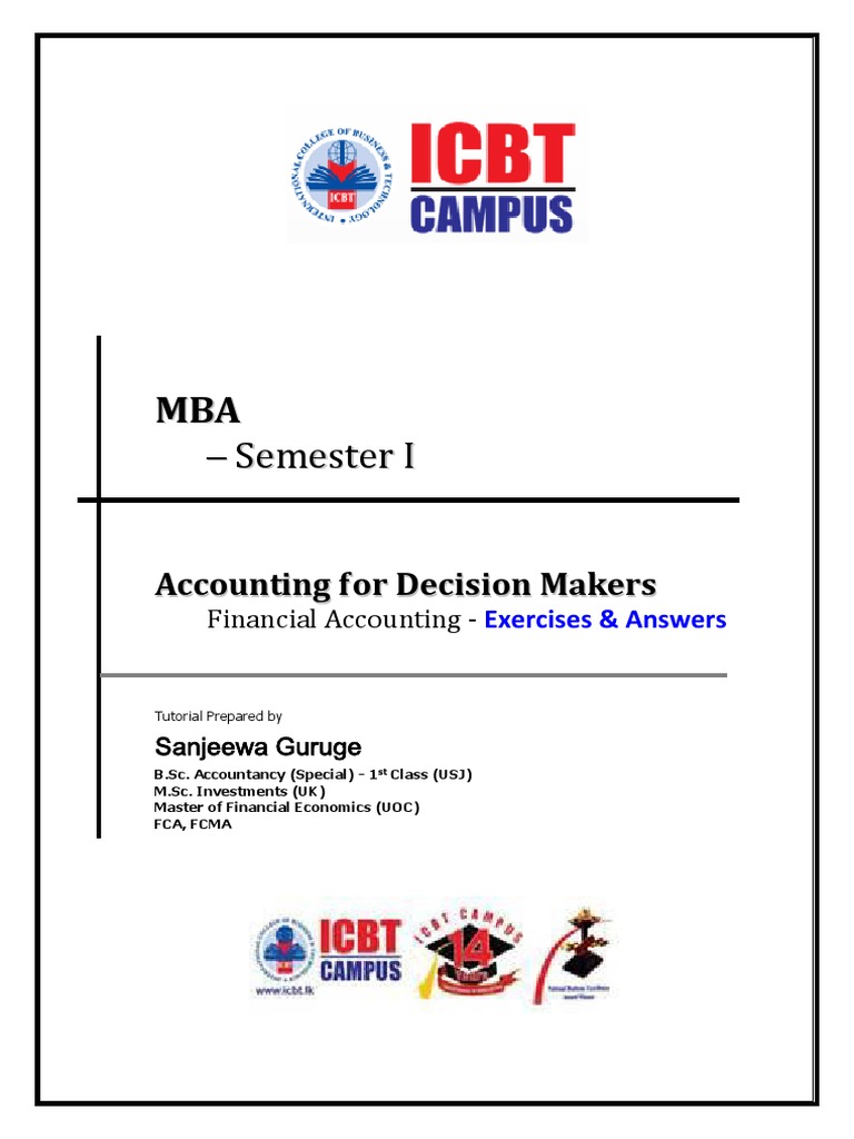 Financial Accounting Exercises & Solutions | PDF | Equity (Finance ...