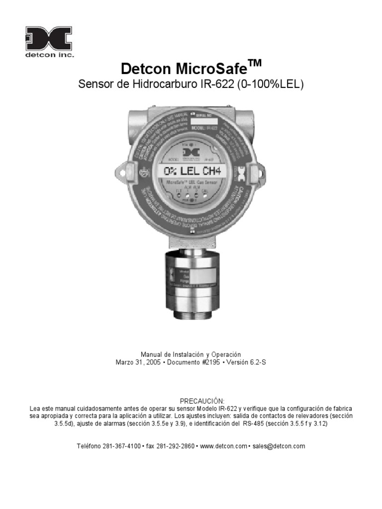 Manual de Instalación IR-622 Detcon | PDF | Óptica | Infrarrojo