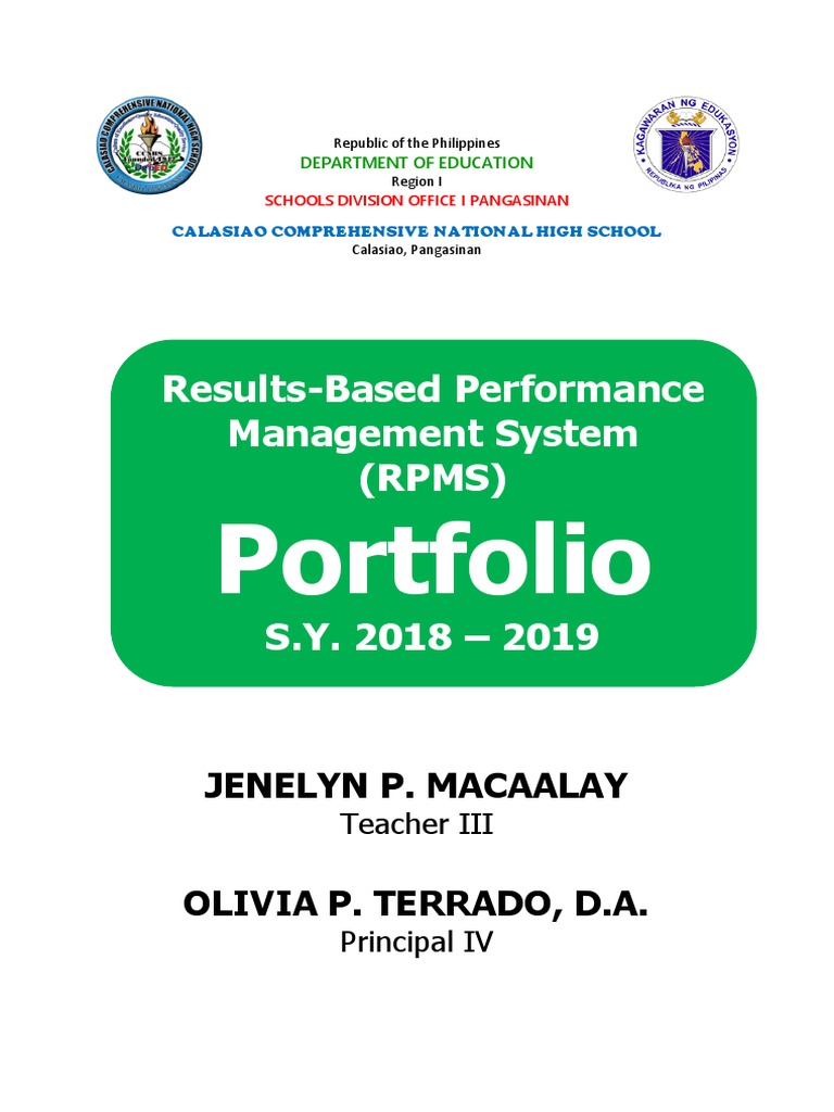 RPMS Portfolio 1 | PDF | Teachers | Curriculum
