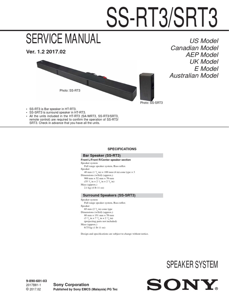 HT-RT3 SS-SRT3 Consumer Diagram | PDF | Motor Vehicle