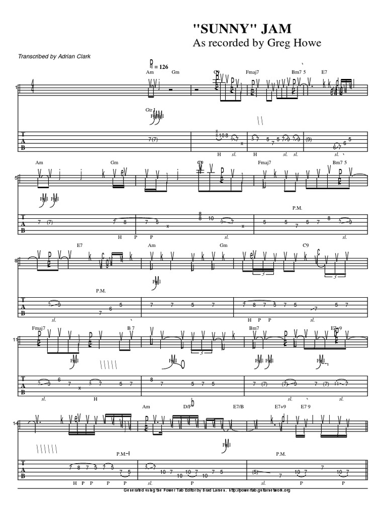 Greg Howe Sunny | PDF