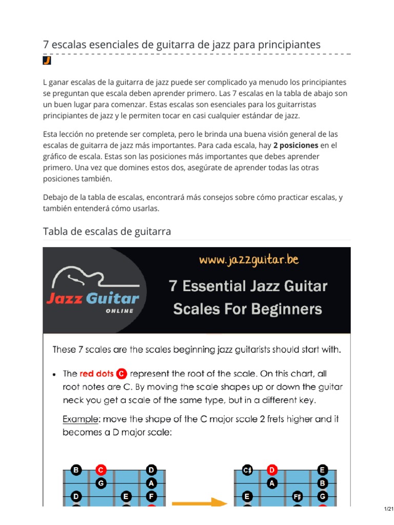 7 Essential Jazz Guitar Scales For Beginners | PDF | Acorde (Música ...