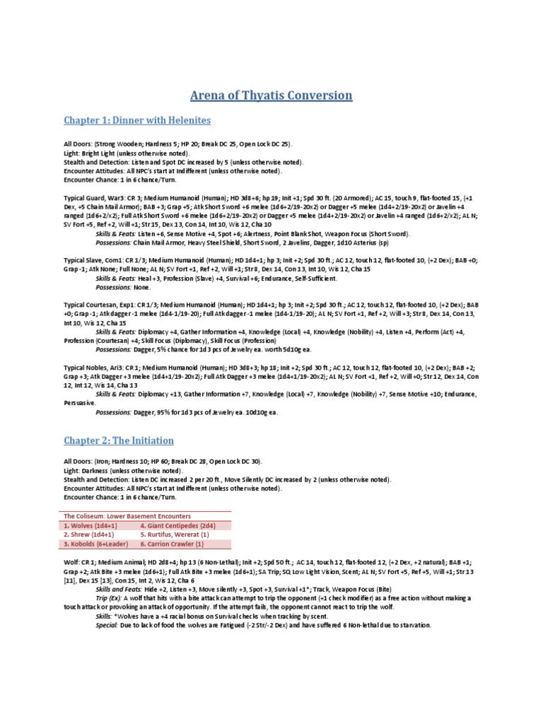 Arena of Thyatis Conversion | PDF | Nature