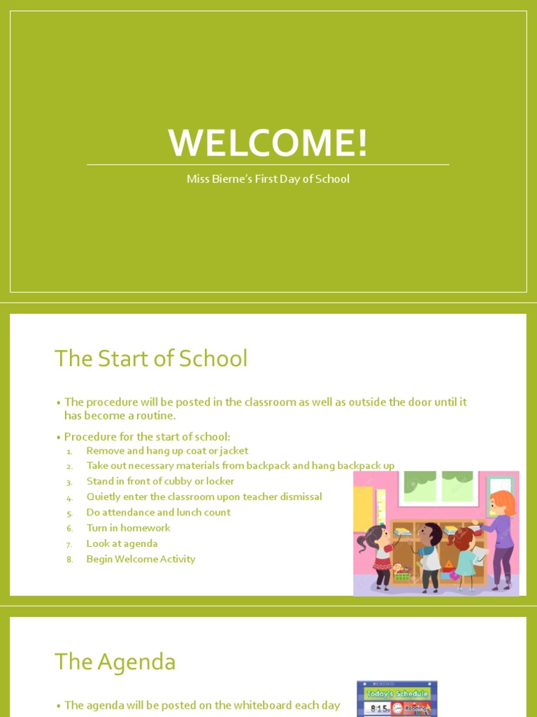 Procedures-First Day of School | PDF