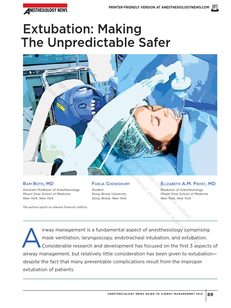 Extubation - Making Safer PDF | PDF | Anesthesia | Clinical Medicine