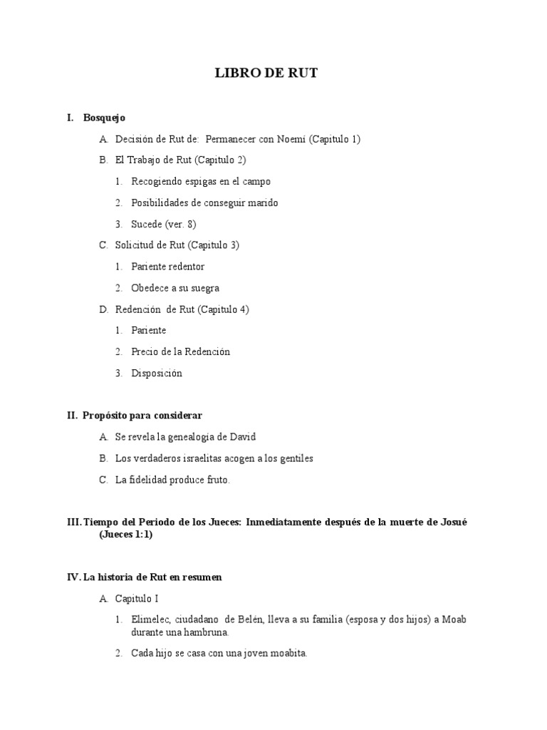 Resumen del Libro de Rut por Capítulos | PDF