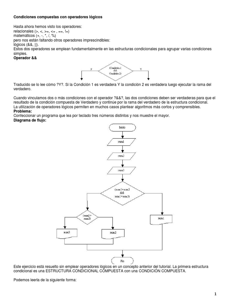 Condiciones Compuestas Con Operadores Lógicos | PDF | Estructura de ...