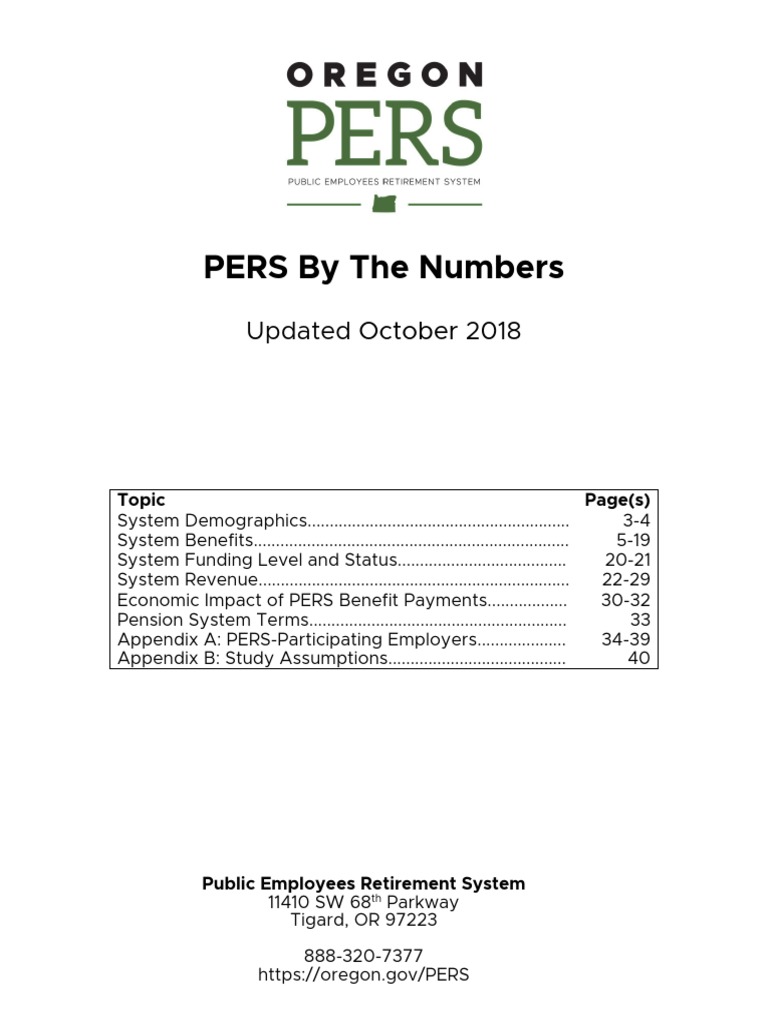 PERS by The Numbers | PDF | Pension | Retirement