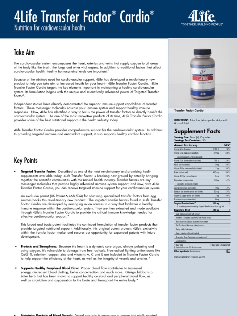 Transfer Factor Cardio | PDF | Vitamin C | Circulatory System