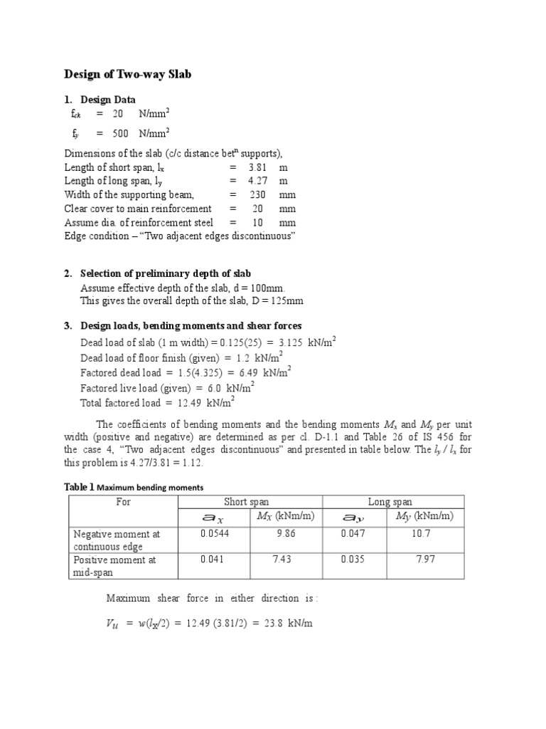 Two Way Slab | Download Free PDF | Bending | Structural Engineering