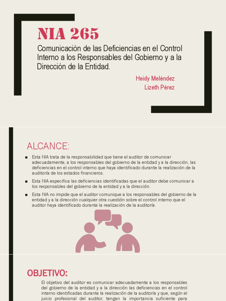 Nia 265 | PDF | Auditoría | Contralor
