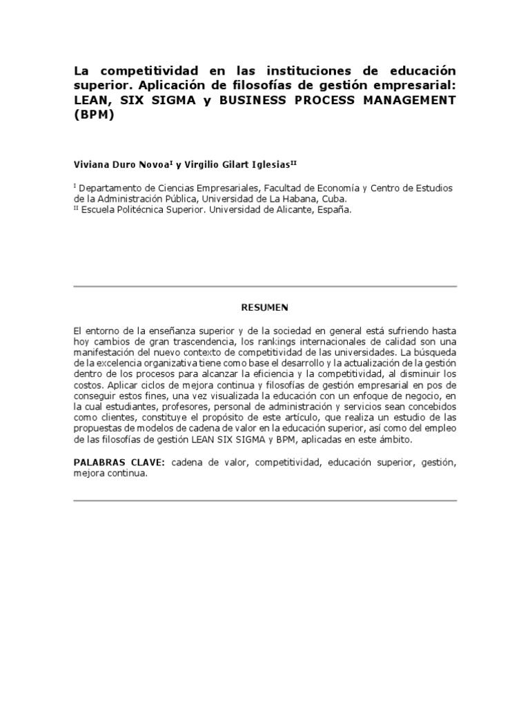 CASO ESTUDIO - La Competitividad en Las Instituciones de Educación Superior | PDF | Cadena de ...
