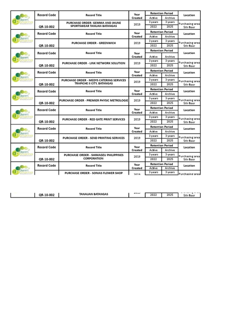 Record Template | PDF | Business