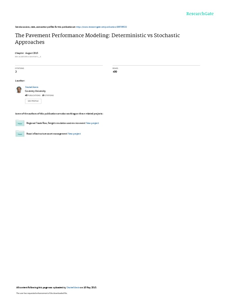 The Pavement Performance Modeling: Deterministic Vs Stochastic Approaches | PDF | Artificial ...