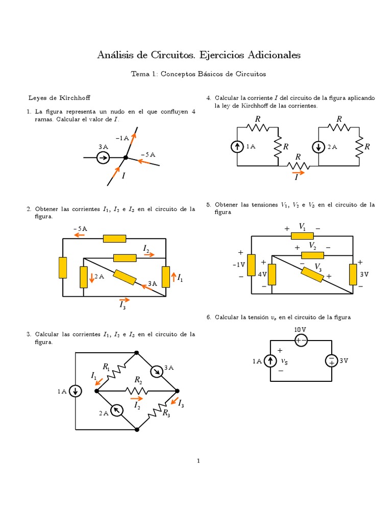 Ejercicios Adicionales Conceptos Basicos Circuitos | PDF | Fuerza | Ingeniería Informática