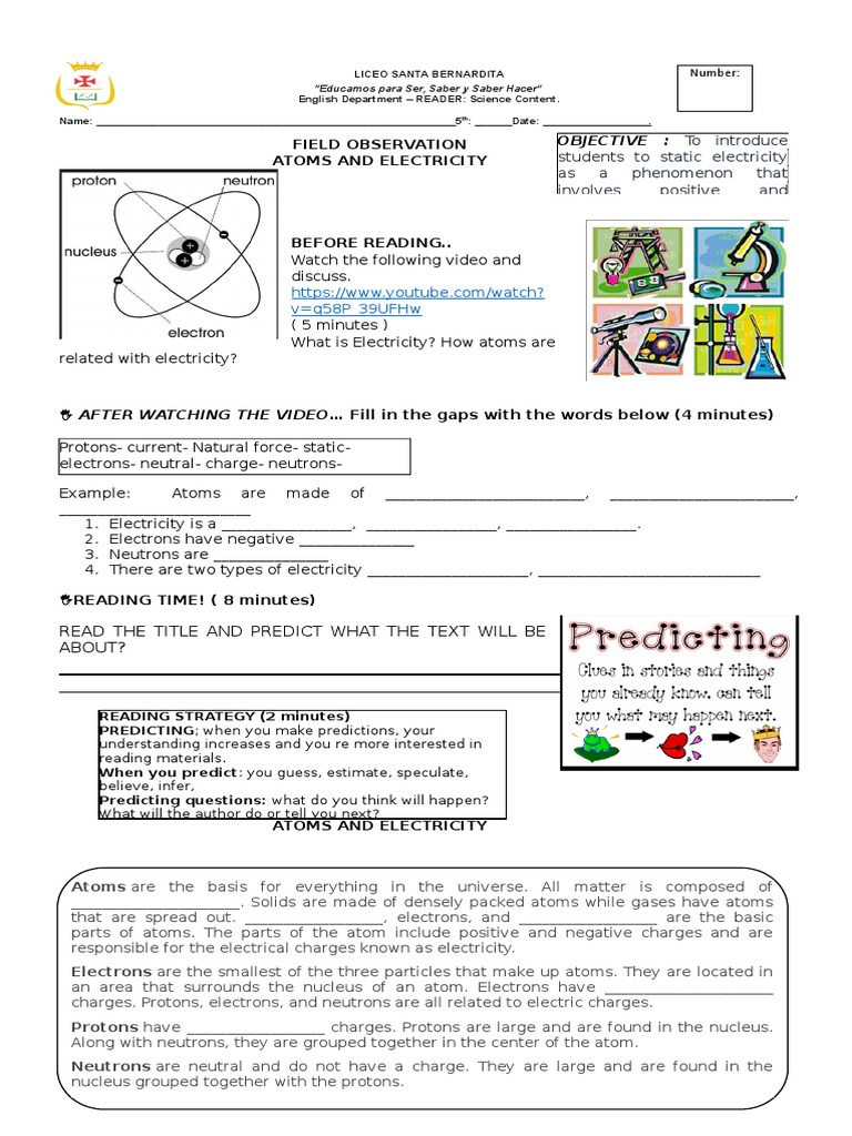 FIELD OBSERVATION - Atoms and Molecules | PDF | Electric Charge | Atoms