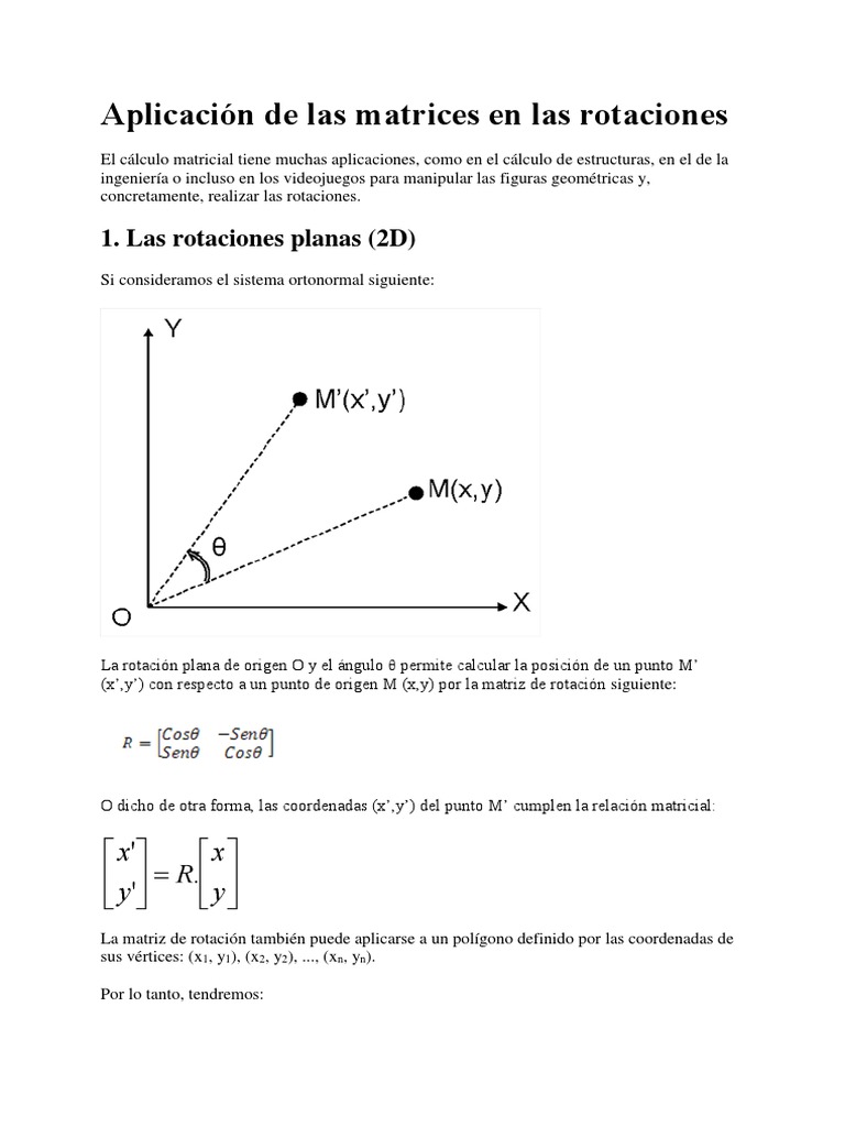 Aplicaciones de Matrices en Rotaciones | PDF