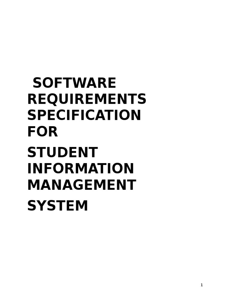 Student Information Management SRS | PDF | Operating System | User ...