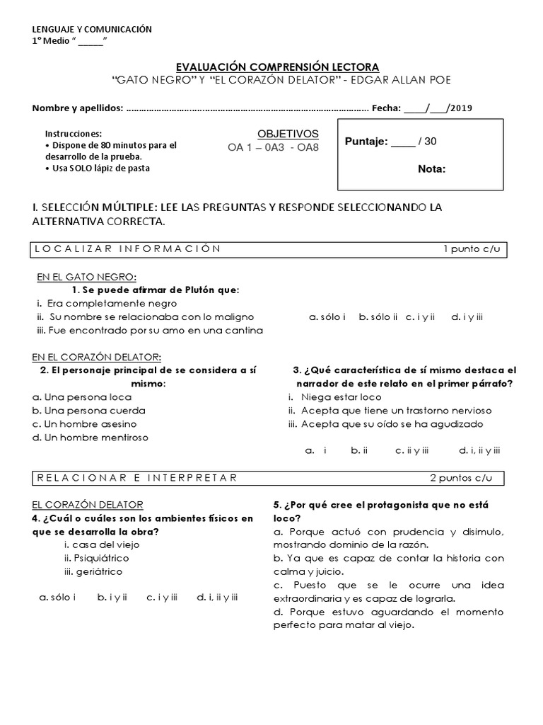 I. Selección Múltiple: Lee Las Preguntas Y Responde Seleccionando La ...
